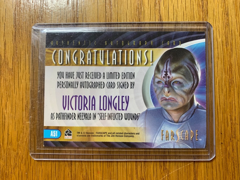 FARSCAPE 🪐 "Through the Wormhole" Auto Card #A51 Victoria Longley ...