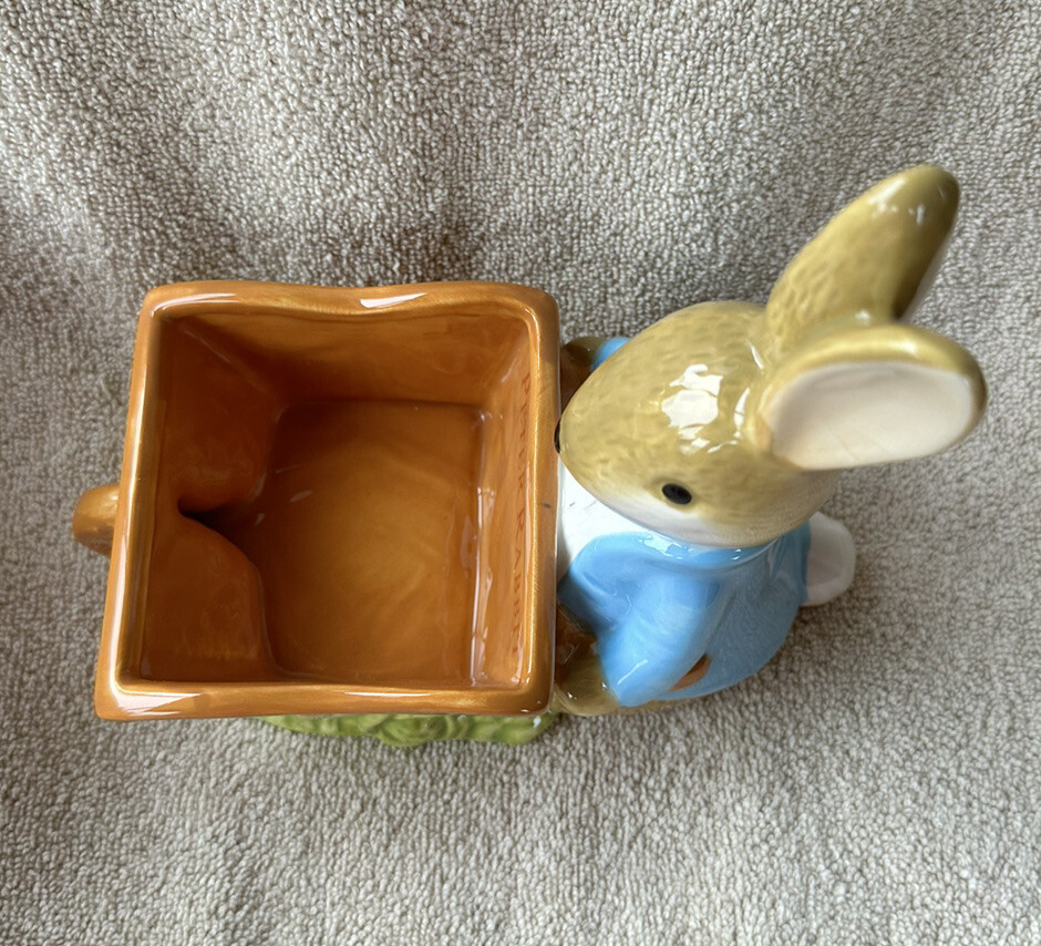 Beatrix Potter Ceramic Peter Rabbit Wheelbarrow Candy Dish Table Decor ...