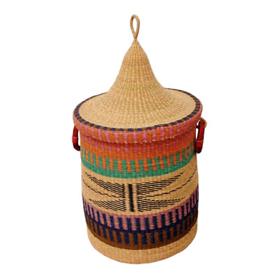Handmade Laundry Basket with Lid,African Basket,Ghana Storage Basket ...