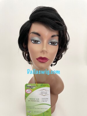 Junee Manhattan Style Synthetic Bob Straight Deep Part Lace Anna Wig | eBay