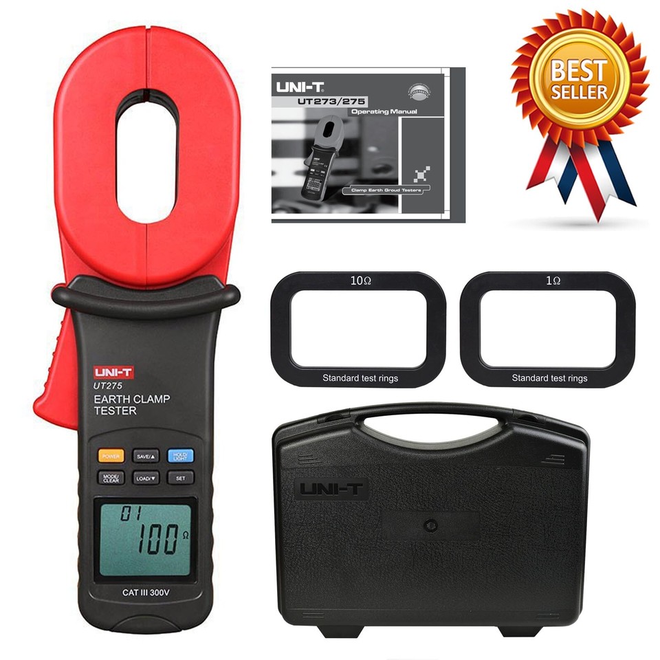UNI-T UT275 Auto Earth Ground Resistance Clamp Meter 2.2" LCD Range 0. ...