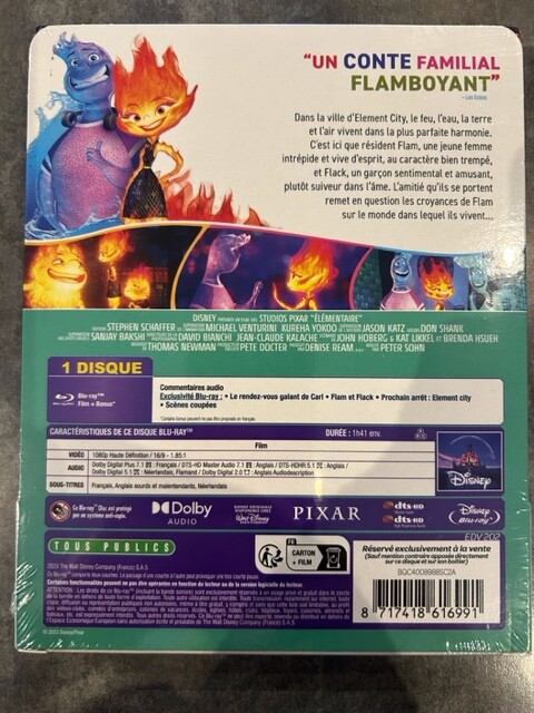 ÉLÉMENTAIRE - DISNEY PIXAR - film en blu-ray STEELBOOK COLLECTOR ...