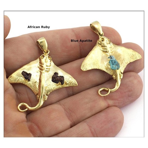 Manta ray / Stingray Handmade Charms,Natural Stone Earrings Necklace ...