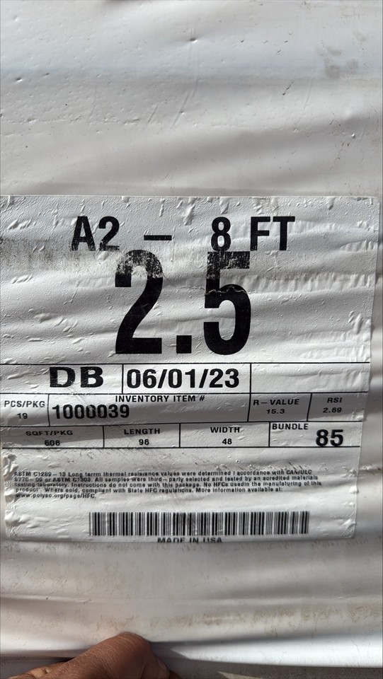 Insulation - Poly-Iso - 2.5" x 4' x 8' - Sound Proofing, Foam Board ...