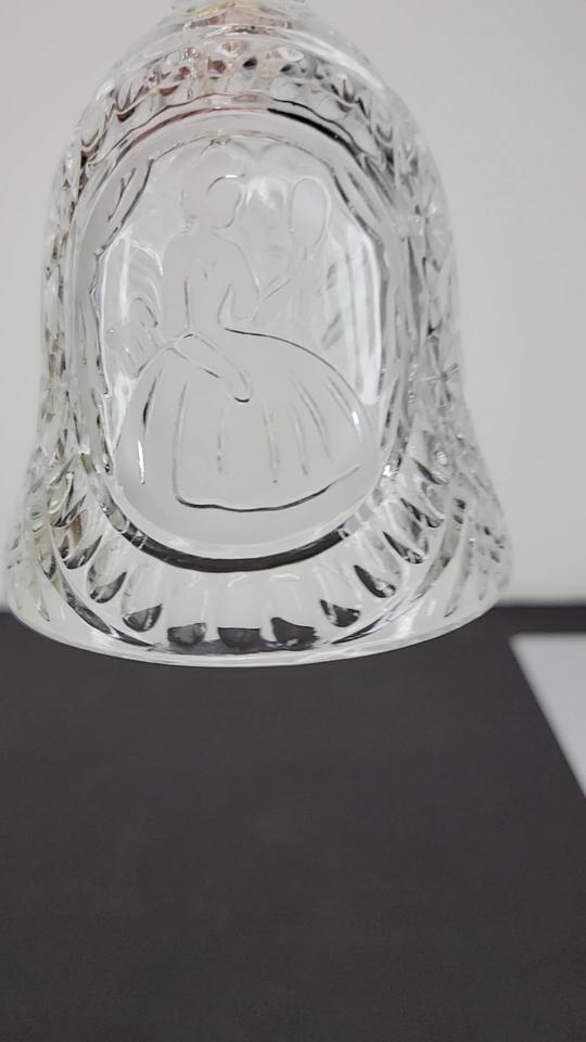 Bell Vintage Beautiful Etched Glass Bell My Lady Hand Mirror 7 in. Tall ...