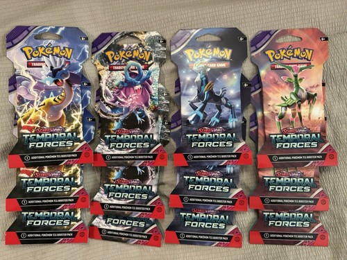 Pokemon TCG TEMPORAL FORCES Sleeved Booster Packs 3 Art Sets 12 Total ...