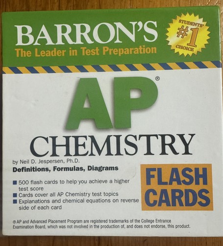 AP Chemistry Barron’s Flash Cards Flashcards 2008 Complete | eBay