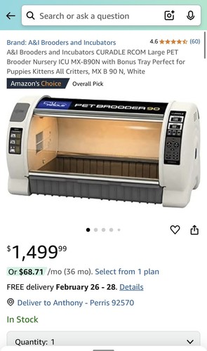 Rcom Curadle Large Pet Brooder 90 MX-B90N for Puppies and Kitten | eBay