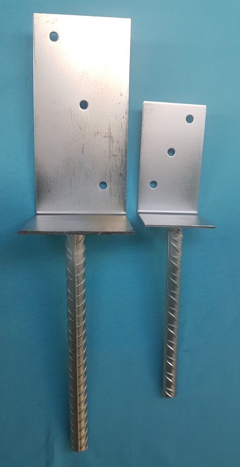 HEAVY DUTY GALVANISED L TYPE SHAPE WITH PIN FENCE POST ANCHOR SUPPORT ...