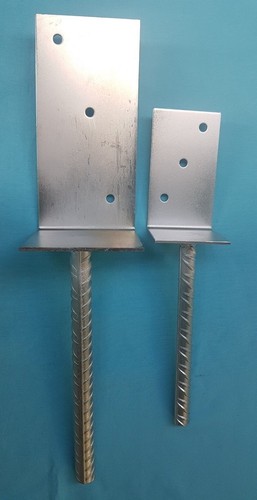HEAVY DUTY GALVANISED L TYPE SHAPE WITH PIN FENCE POST ANCHOR SUPPORT ...