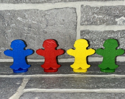 TOKENS 2001 CANDYLAND BOARD GAME FIGURES Gingerbread Men Red Green ...
