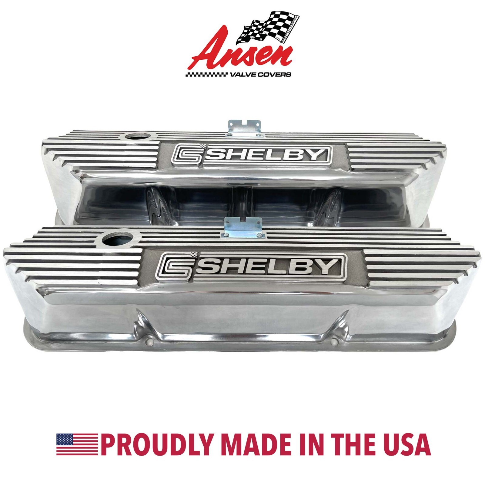 Ford FE Tall CS Shelby Logo Valve Covers - Polished - Die-Cast Aluminum ...