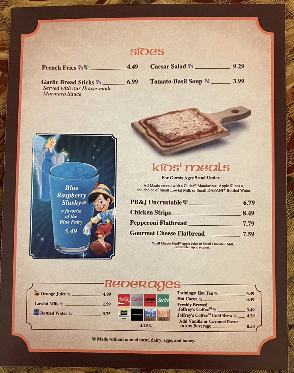 Magic Kingdom Dining Menus