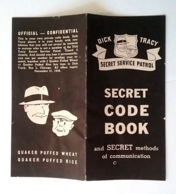 "DICK TRACY SECRET CODE BOOK" SCARCE 1938 ORIGINAL BOOKLET QUAKER ...