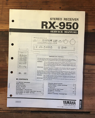 Yamaha RX-950 Receiver Service Manual *Original* | eBay
