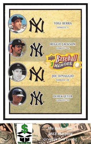2008 Upper Deck Heroes #197 Berra Jackson Joe DiMaggio Derek Jeter ...