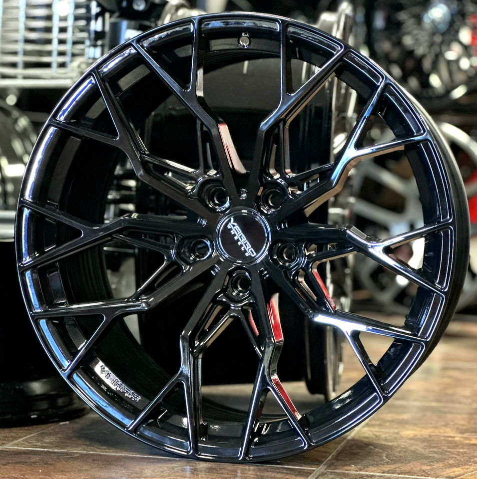 19X10 20X12 VARRO VD41x GLOSS BLACK WHEELS TIRES CORVETTE C6 C7 C8 Z51 ...