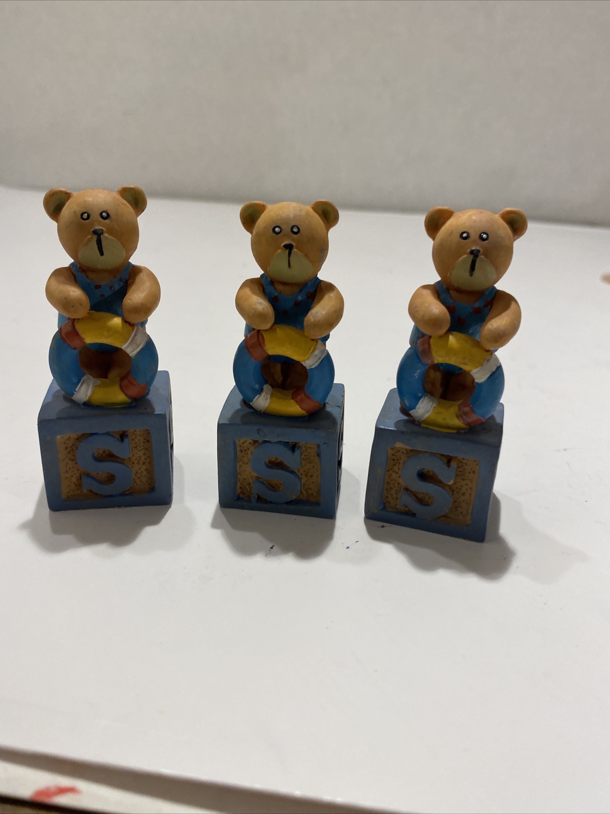 GANZ Teddy Bear ALPHABET BLOCK ( S) Lot Of 3 Letters Under Bear FB 11 ...