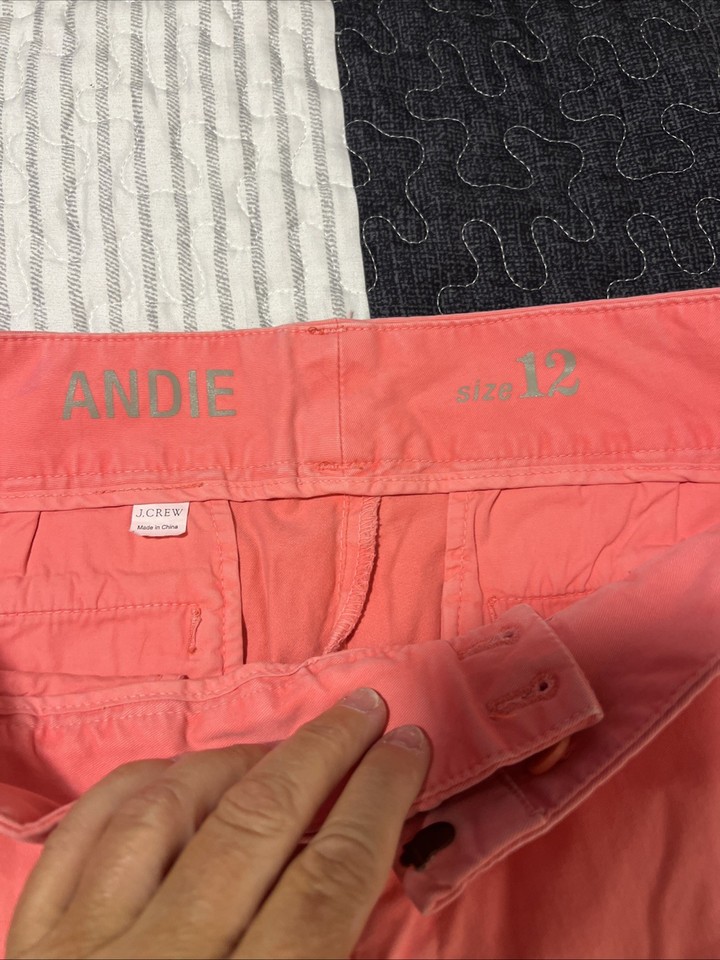 J Crew Andie Women's Shorts, Size 12, Pretty Coral Chinos, Cotton Blend ...