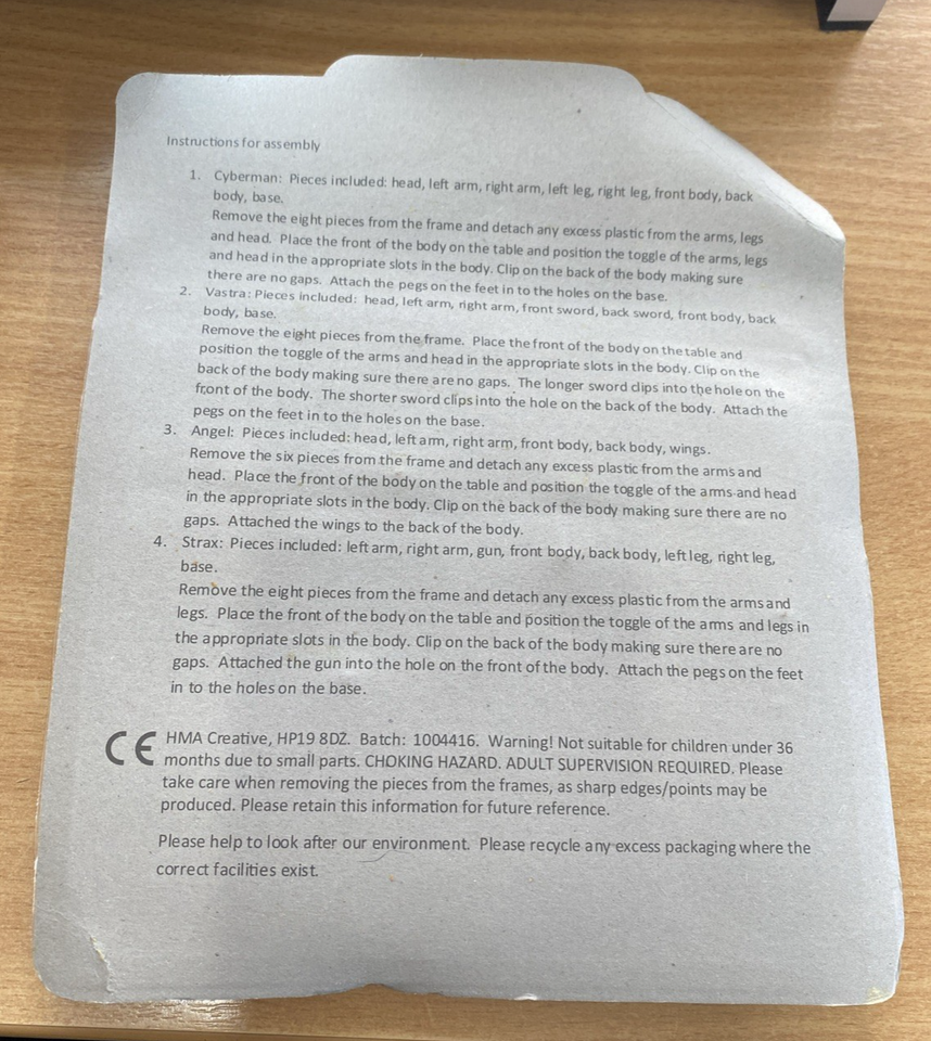 DOCTOR WHO MONSTER BUILD KIT WEEPING ANGEL CYBERMAN VASTRA STRAX | eBay UK