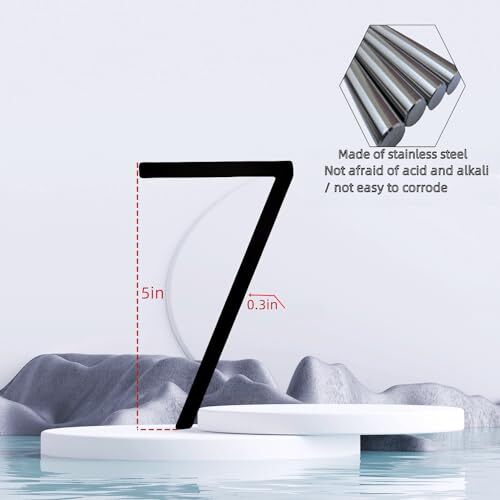 Self-adhesive house number 5 inch Modern stainless steel outdoor ...