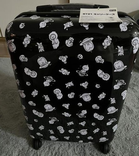 BTS BT21 Official Trolley Bag Suitcase Black All Members Limited Rare ...