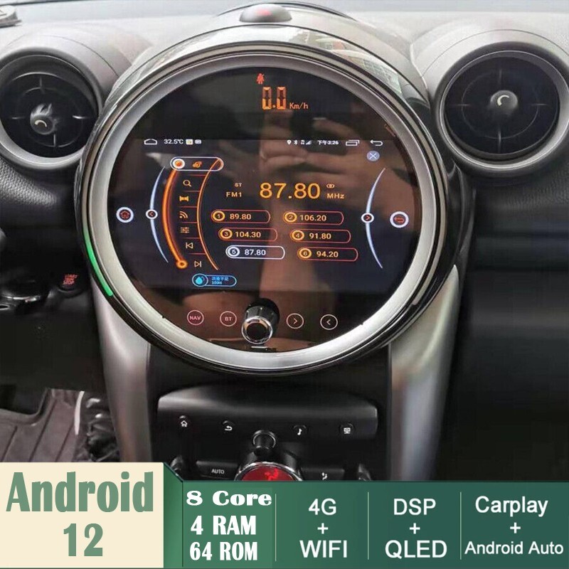 Car Android GPS Navigation Wifi 9" For BMW Mini Cooper Countryman R56 ...