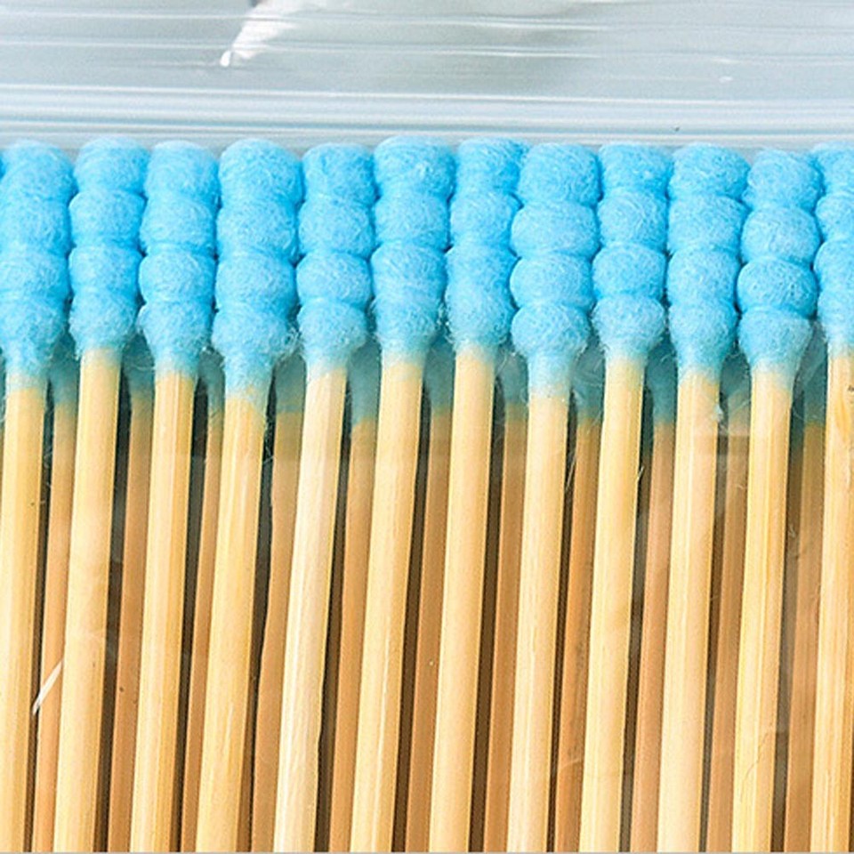 100PCS Cotton Wooden Swabs Swab Applicator Q-tips Double Tip Stick Ear ...
