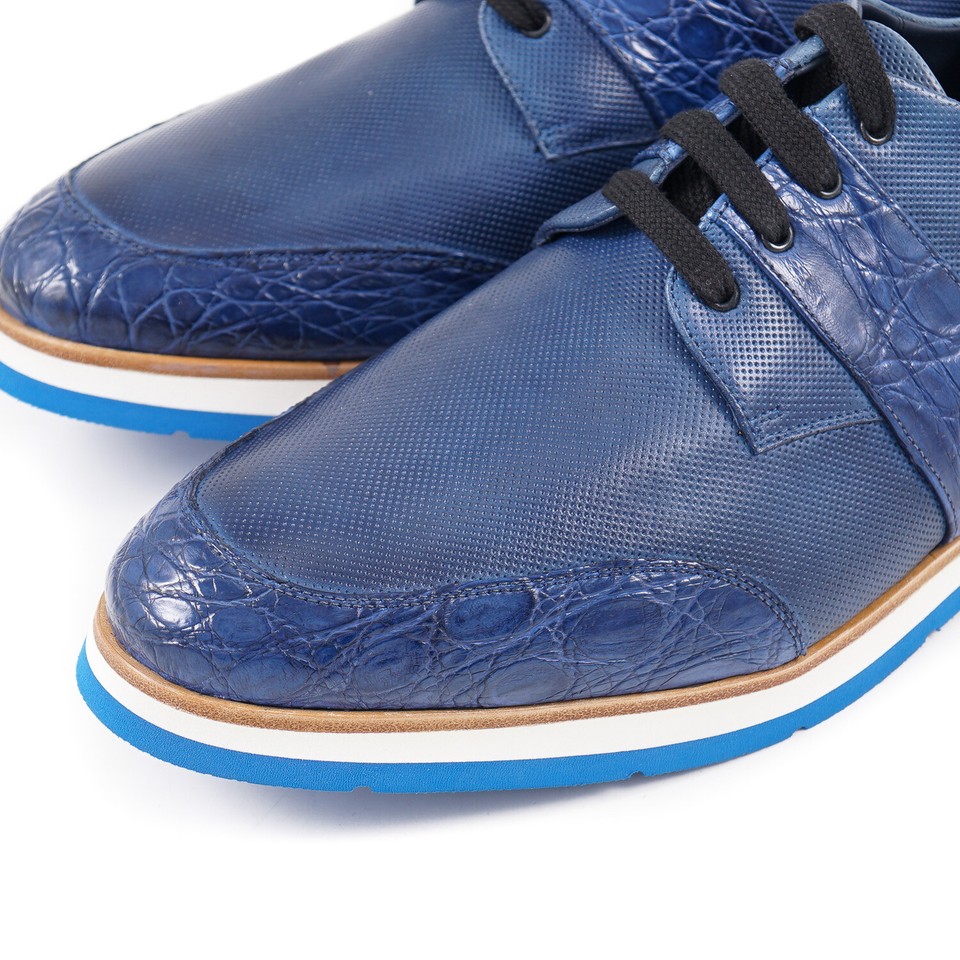 Zilli Perforated Calf Leather and Genuine Crocodile Derby 13 (Eu 46 ...