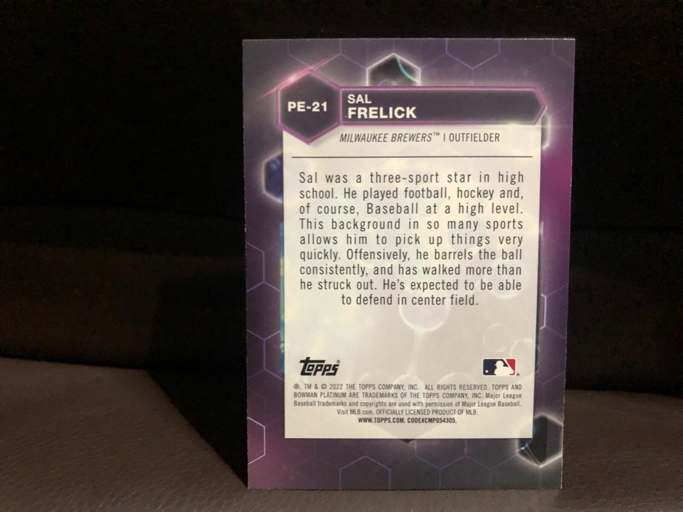 2022 Bowman Platinum Precious Element Sal Frelick #PE-21 Brewers | eBay