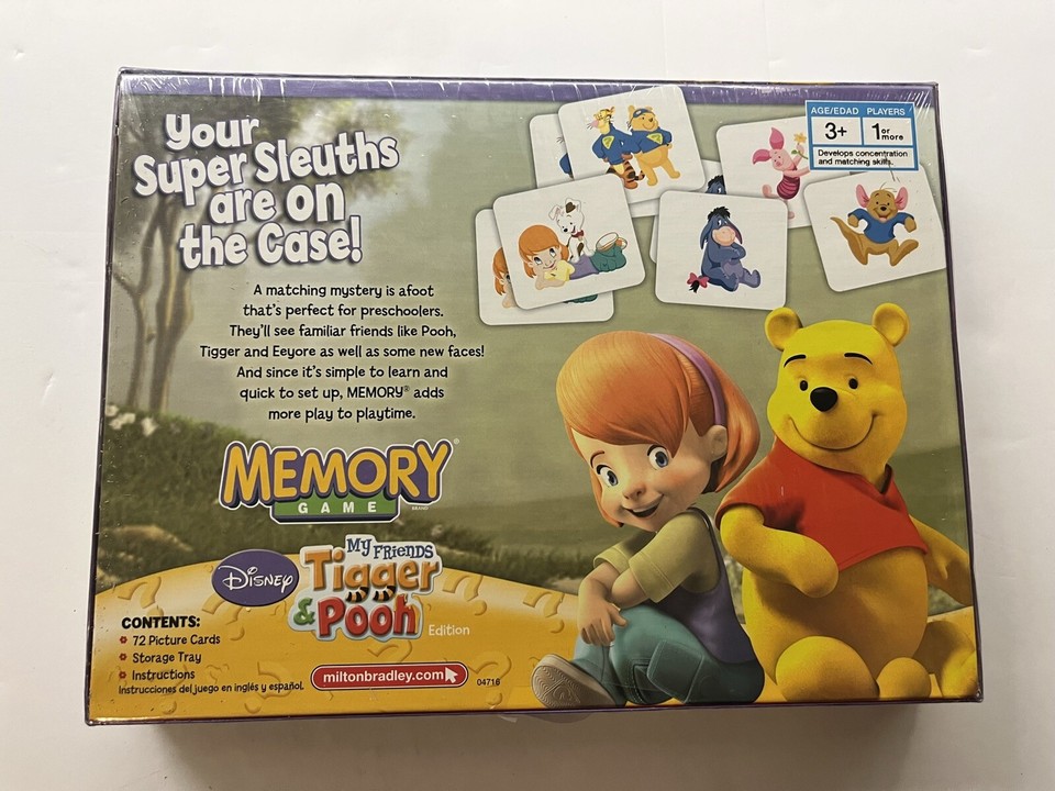 Winnie The Pooh Memory Board Game Matching Milton Bradley 2007 NEW IN ...