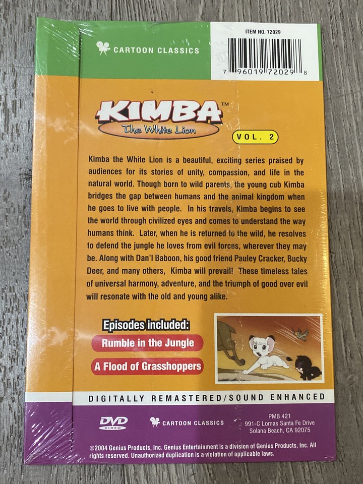 Kimba the White Lion DVD Vol. 2 Remastered Cartoon Classics - New ...