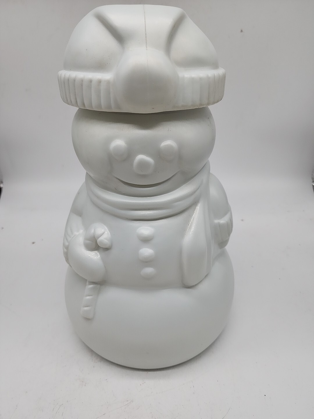 VTG Snowman Blow Mold Packer Ware Cookie Jar Container White Plastic | eBay