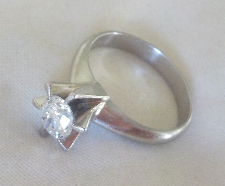 Elegant Solid Platinum 0.57ct Round Solitaire Diamond Ring - 5.94 gms, Sz 6.5 | eBay