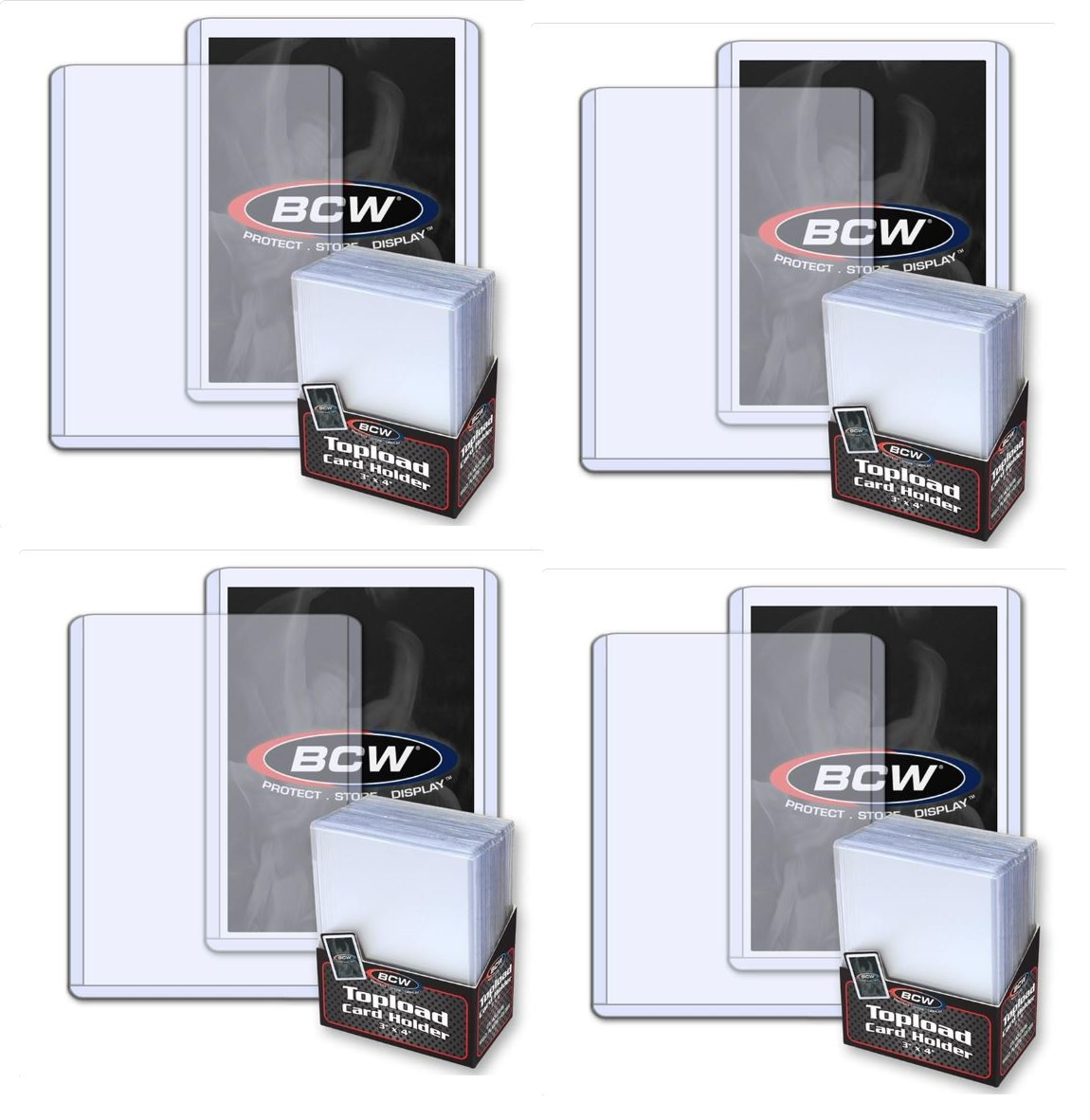 (250) BCW Standard 3x4 Topload Card Holders Regular 20pt 35pt Toploader ...