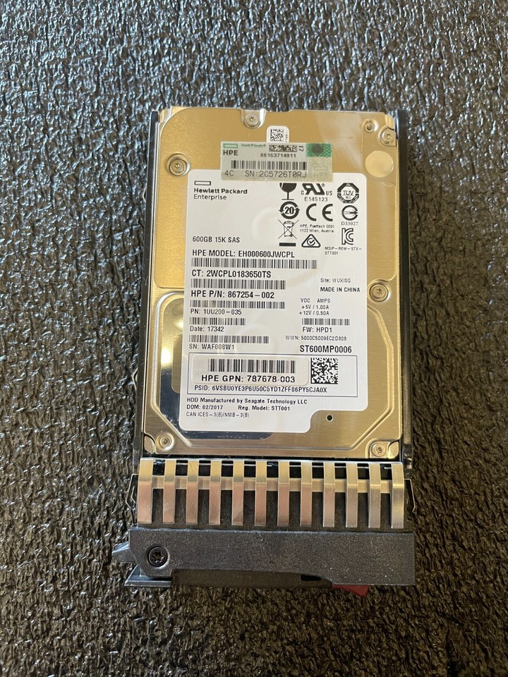 J9F42A - 787642-001 HP MSA 600GB 12G SAS 15K 2.5IN ENT HDD Tested! | eBay