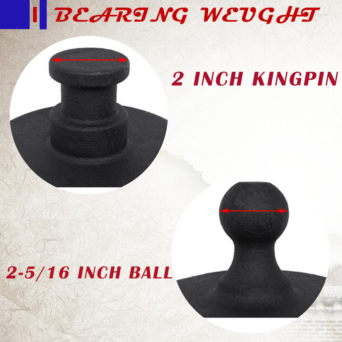 Gooseneck Ball Adapter Trailer Forge Kingpin w/ 5th Wheel Hitch Powder ...