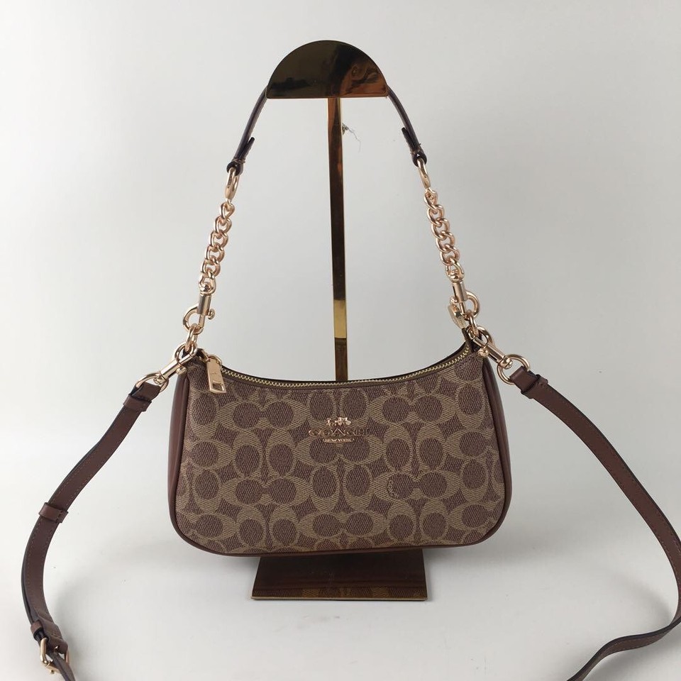 Coach Teri Shoulder Bag In Signature Canvas CV933 outlet New Brown | eBay