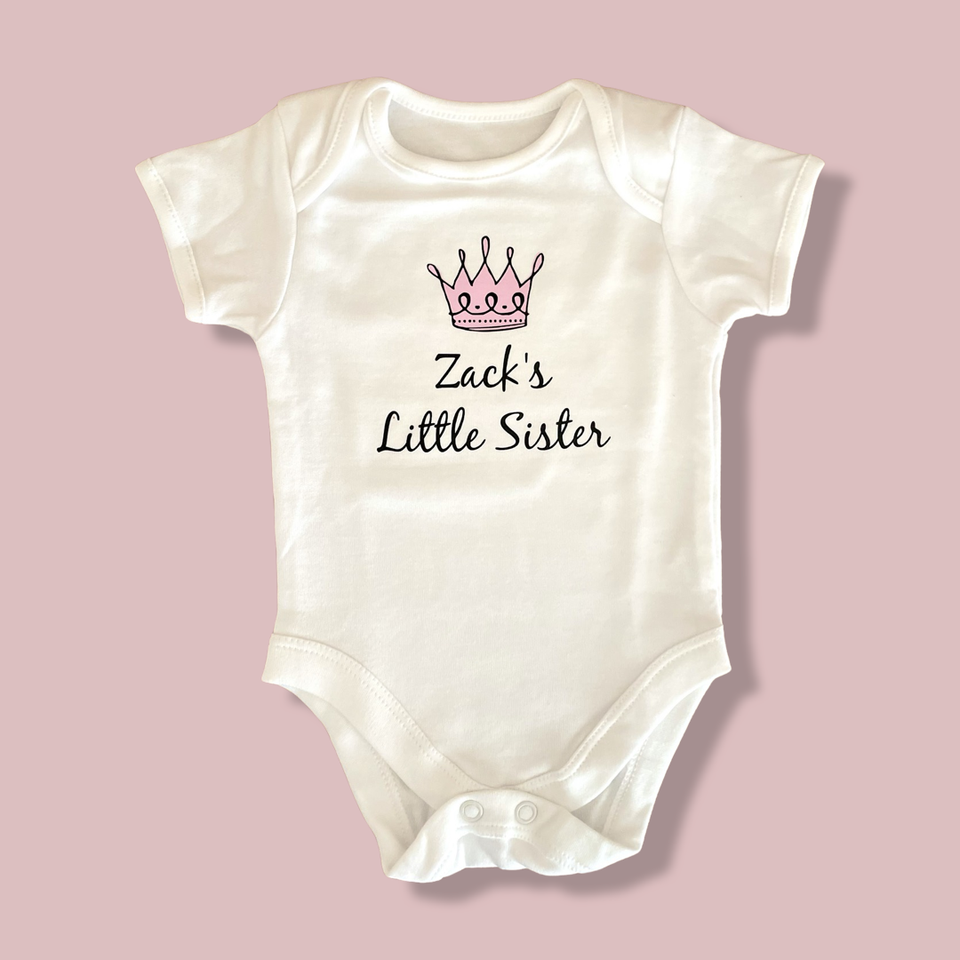 PERSONALISED girls baby clothing PRINCESS CROWN vest babygrow bib baby ...