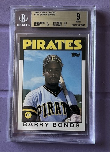 1986 TOPPS TRADED #11T BARRY BONDS RC Pittsburgh PIRATES GRADED PSA 9 ...