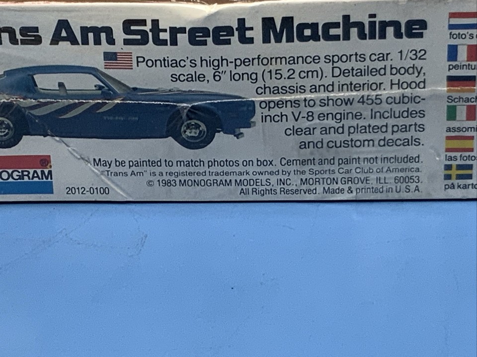 Monogram Trans Am Street Machine #2012 NEW | eBay