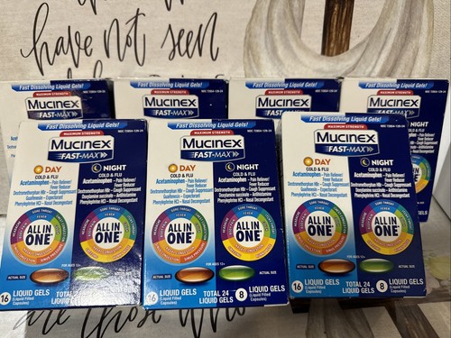 6x Mucinex Fast-Max, All In One/Day & Night—Maximum Strength/Cold & Flu ...