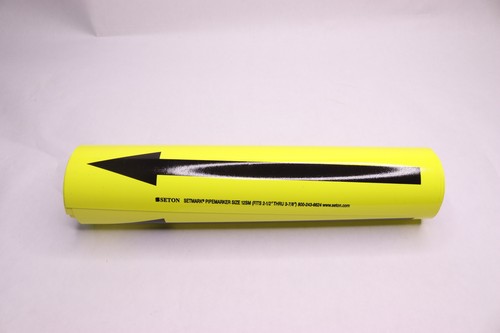 (4-Pk) Seton Pipe Marker Snap-Around Domestic Hot Water 2-1/2" Thru 3-7 ...