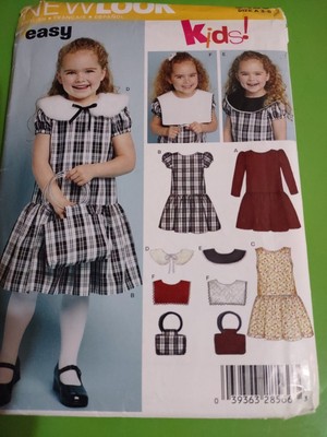 New Look Kids Easy Sewing Pattern 6420 Girls 6 in 1 Dress & Purse Size ...