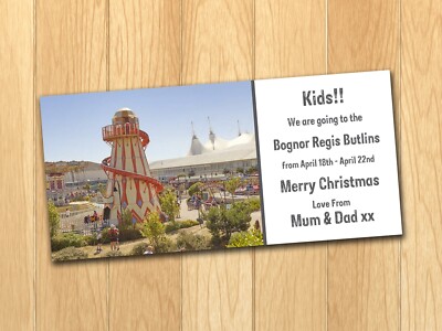 Butlins Personalised Gift Christmas Birthday Ticket Holiday Suprise ...
