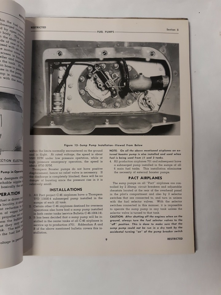 Curtiss Wright C-46 Fuel System Inspection & Maintenance Instructions ...