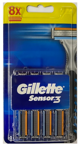 Gillette Sensor 3 Refill Razor Blades, 8 Cartridges (Fits Sensor Excel ...
