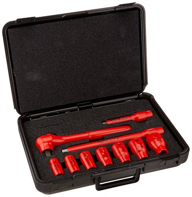 KNIPEX 98-99-11-S3 SAE Insulated 3/8" Socket Set, 10 Piece | eBay