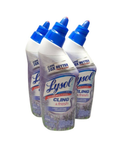 Lysol Power and Fresh Cling Gel Lavender Fields Scent Toilet Bowl ...