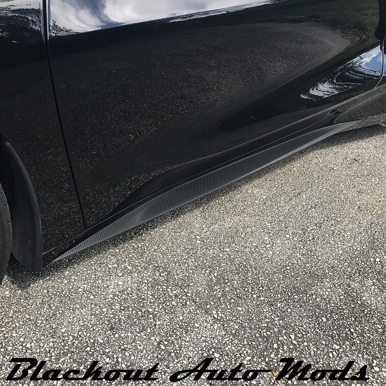 Carbon Fiber Rocker Panel Vinyl Overlay Decals For 2020-2025 C8 ...